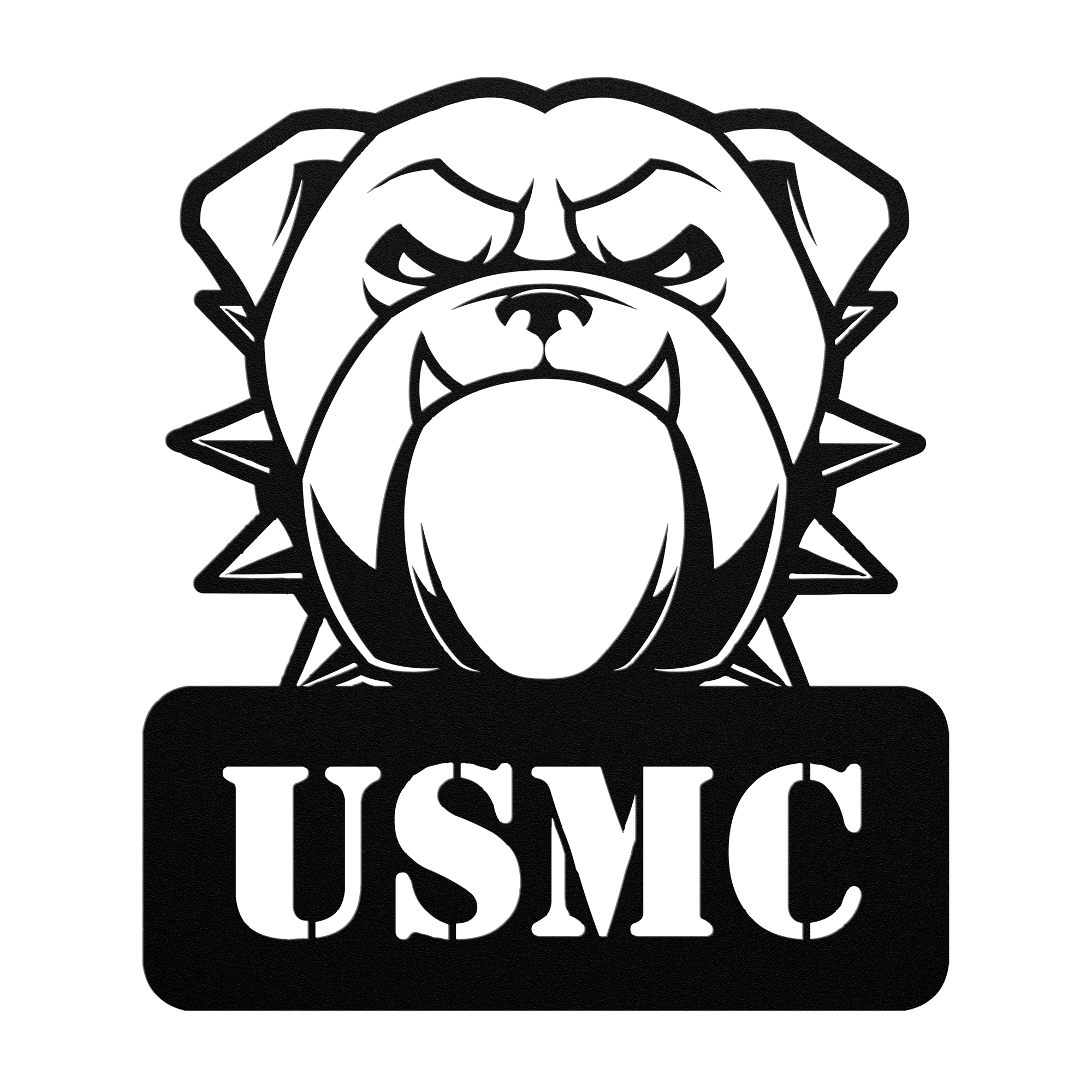 Fierce USMC Bulldog Metal Wall Sign - BullyBelly Metal Sign