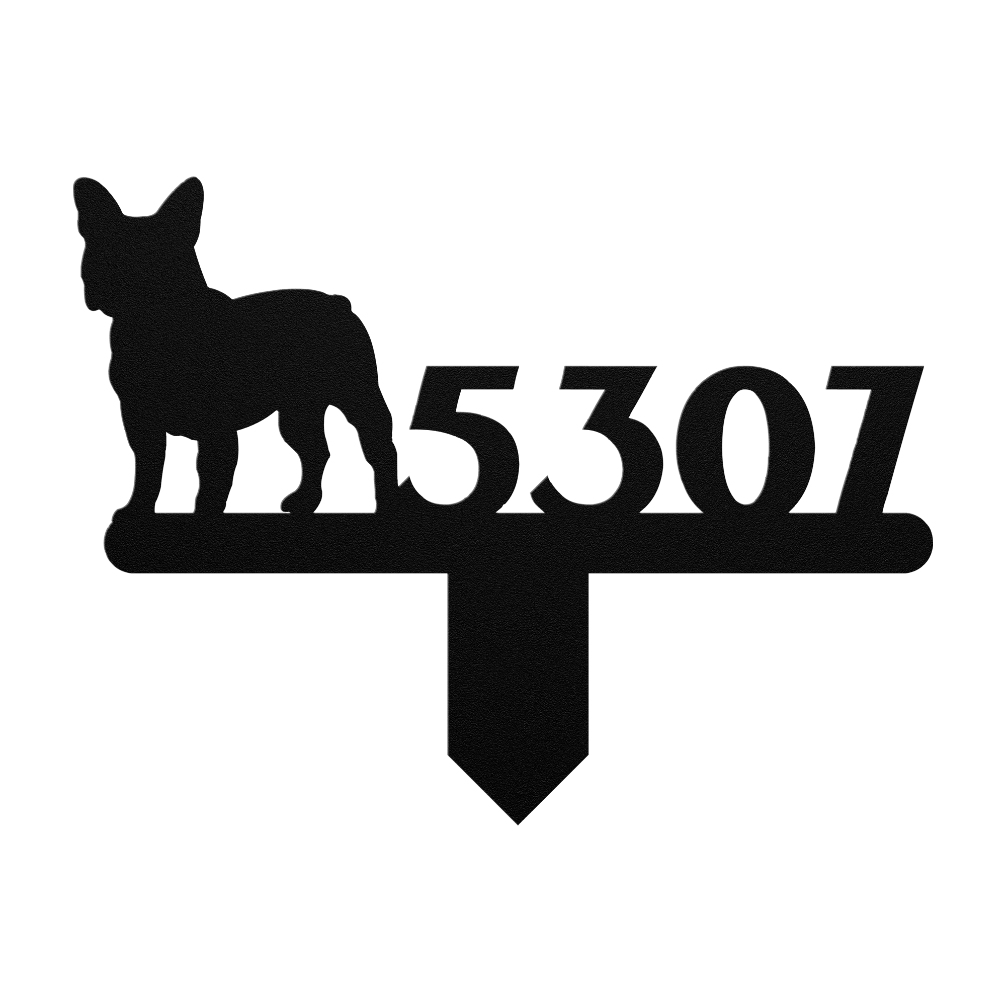 French Bulldog House Numbers Lawn Sign - BullyBelly Metal Sign